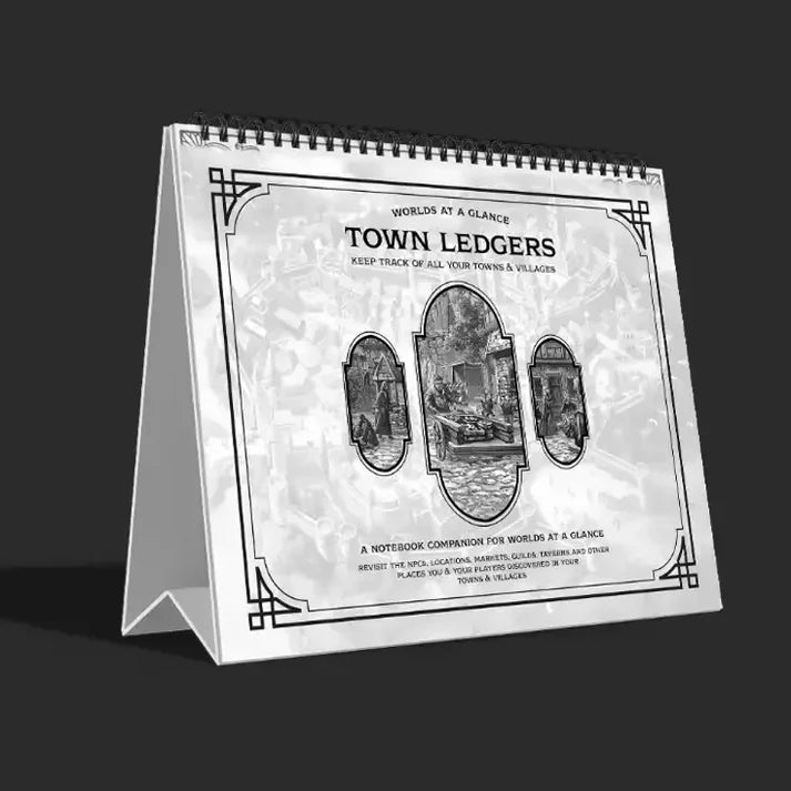 Worlds at a Glance - Town Ledger with customizable maps & stickers