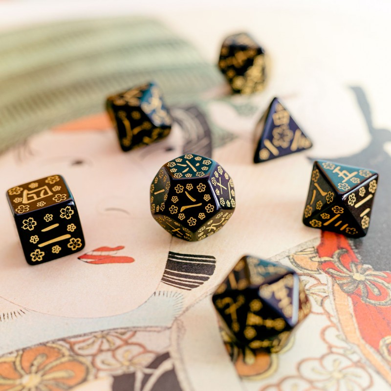 Japanese Dice Set - Serie mit Kanji Ziffern